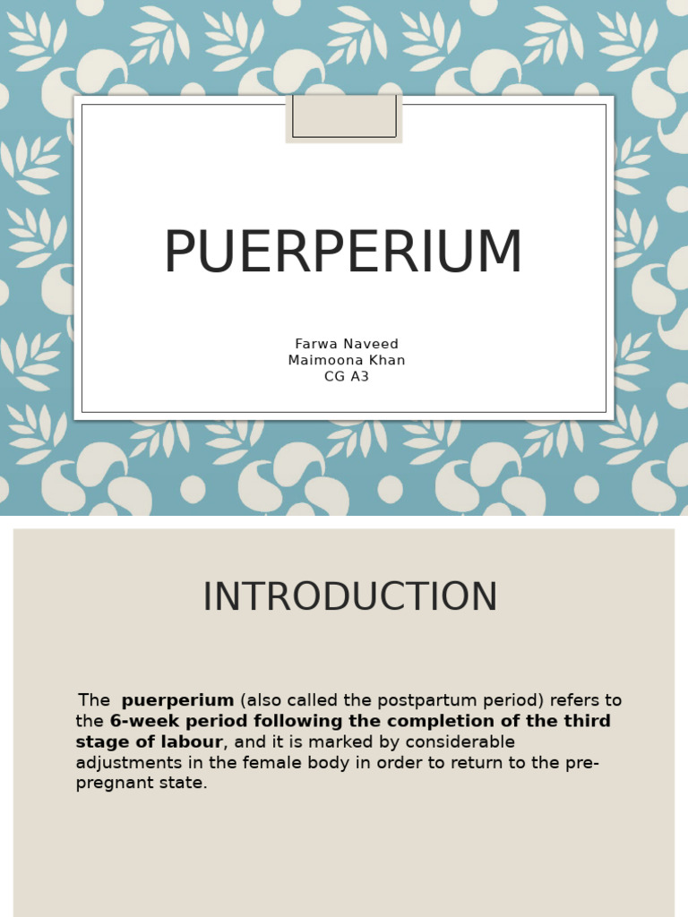 Puerperium Copy | PDF | Major Depressive Disorder | Lactation
