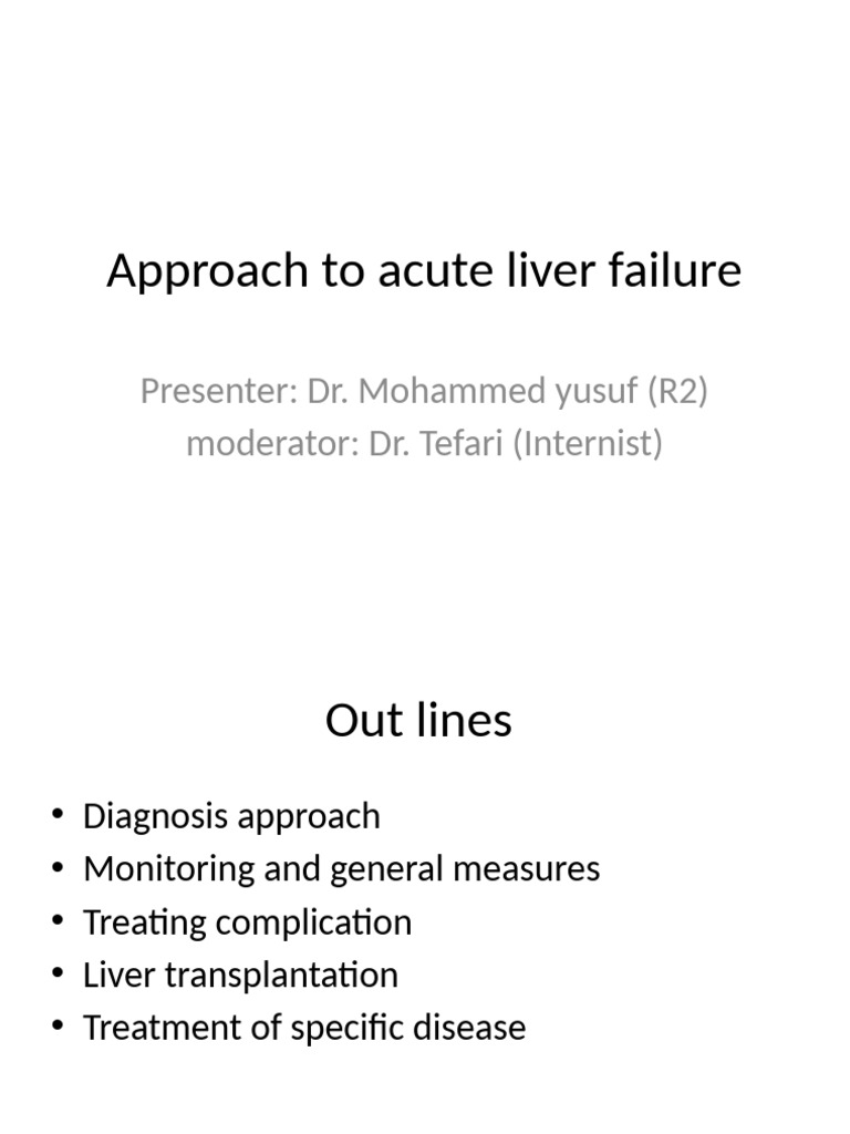 Acute Liver Failure Management Guide | PDF | Medical Specialties ...