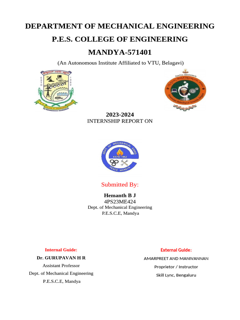 CATIA V5 Internship Report 2024 | PDF | Engineering | Educational ...