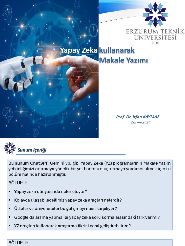 Yapay Zekan N Makale Yaz M Nda Kullan M 1732815151 | PDF