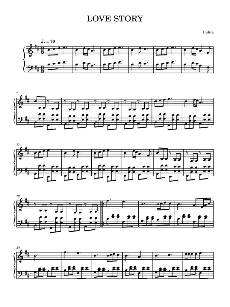 LOVE - STORY Indila Piano | PDF