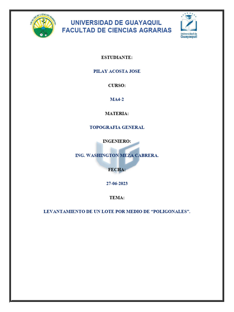 Levantamiento de un lote por medio de POLIGONALES | PDF