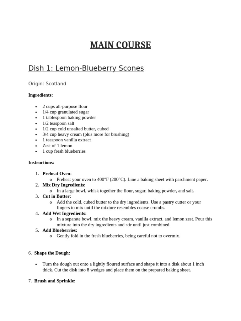 MAIN COURSE | PDF | Baking | Dough