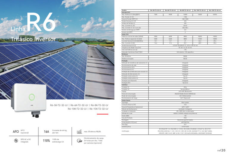 SAJ R6-(5K~15K)-T2-32-LV Datasheet [PT] | PDF | Mecânica Clássica | Corrente alternada