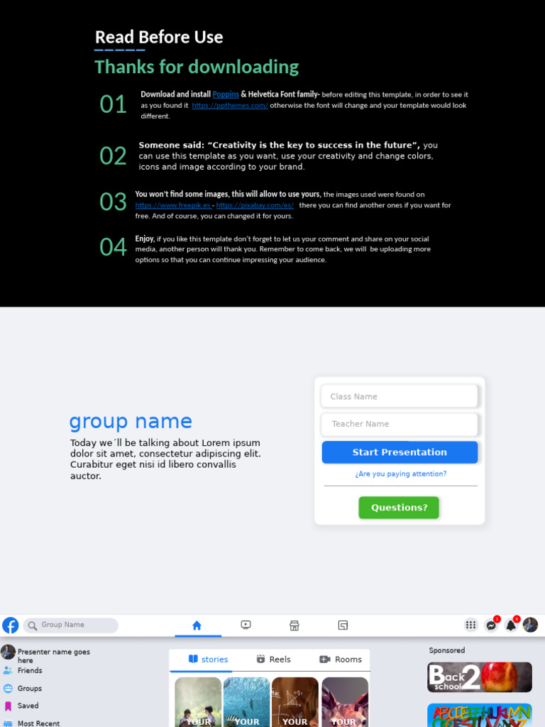 Facebook-Themed PowerPoint Template | PDF | Software