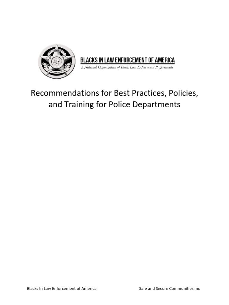 Blacks in Law Enforcement of America Police Reform Blueprint | PDF ...