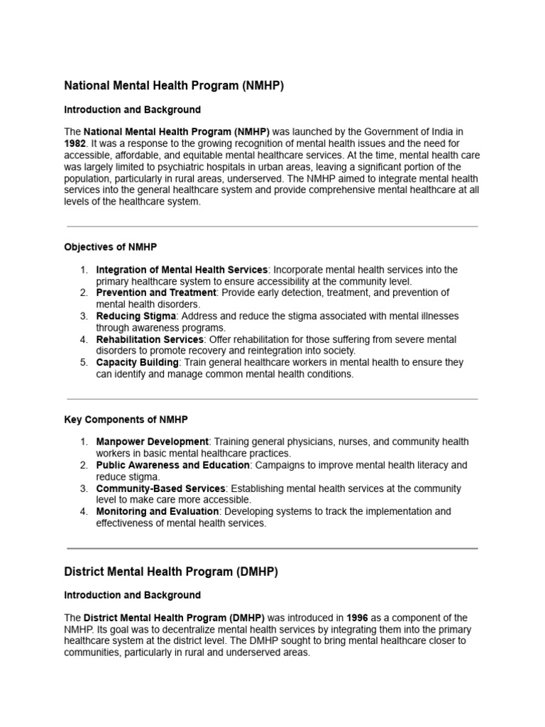 CMH (1) | PDF | Mental Health | Mental Disorder