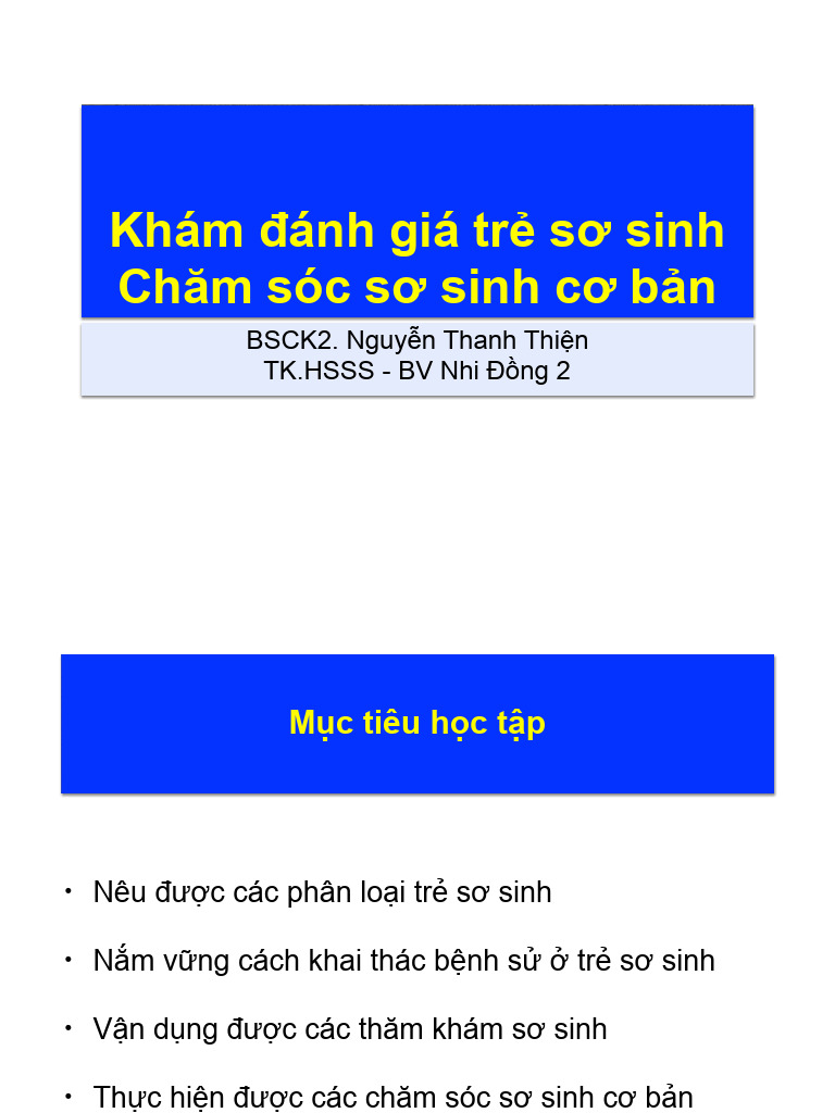 Khám Và Chăm Sóc Sơ Sinh | PDF
