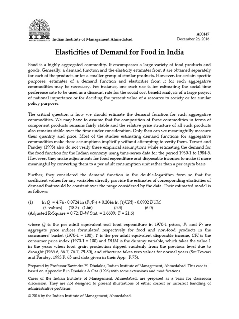 Case-2 Elasticity of Demand | PDF | Demand | Elasticity (Economics)