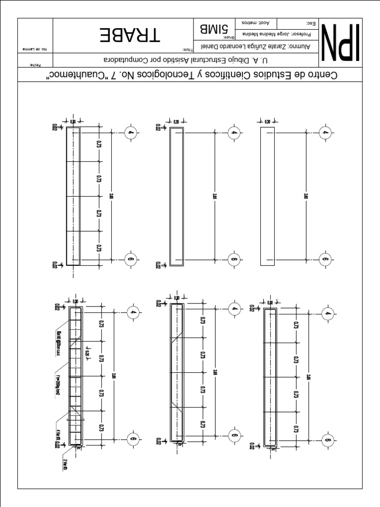 Trabe en Dibujo Estructural CAD | PDF