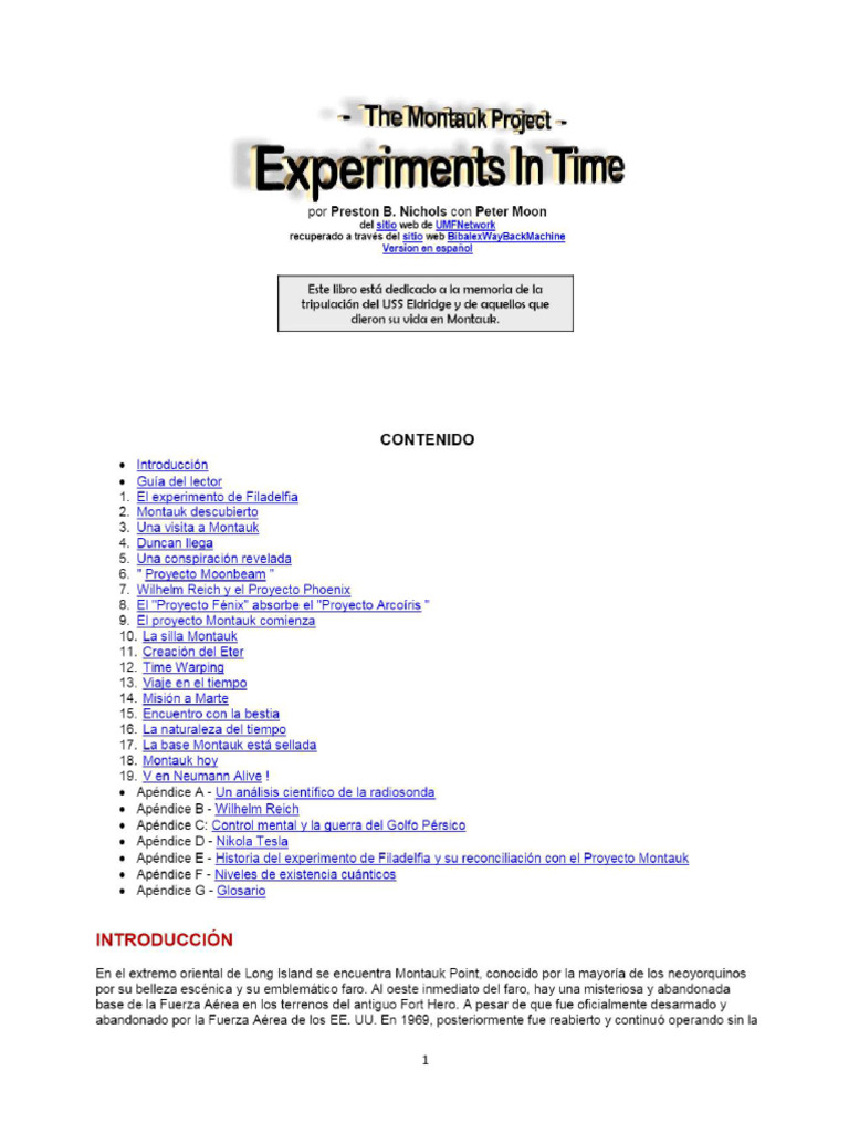 El Proyecto Montauk | PDF