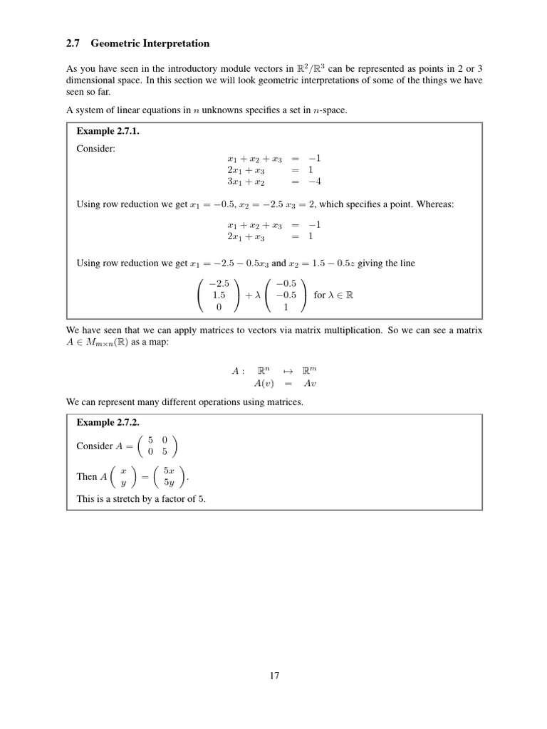 Linear Algebra Notes 2 | PDF | Matrix (Mathematics) | Field (Mathematics)