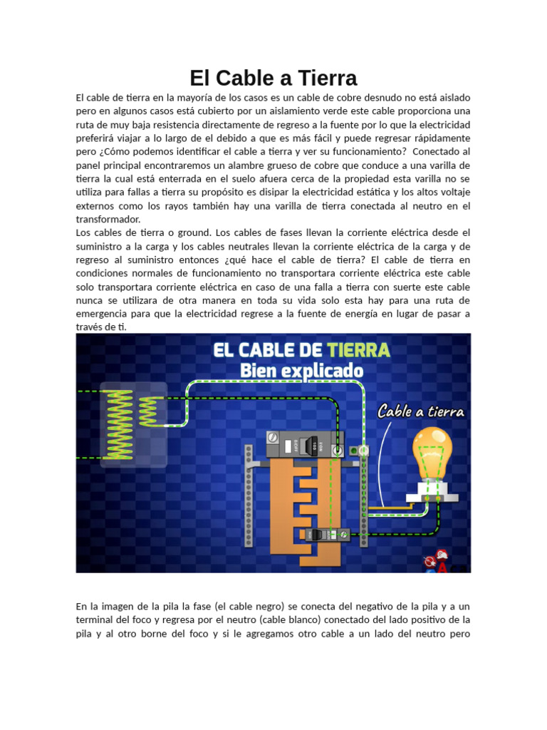 El Cable A Tierra Pdf Corriente Eléctrica Ingenieria Eléctrica