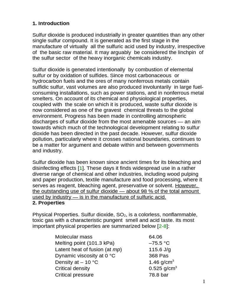 SO2 (1) | PDF | Sulfur | Oxide