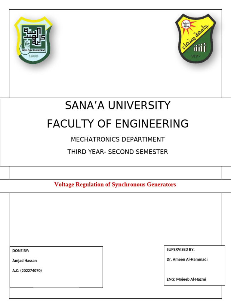Voltage Regulation of Synchronous Generators | PDF | Voltage ...