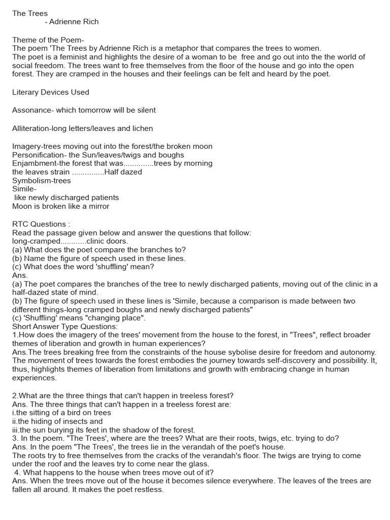 The Trees | PDF | Zoo