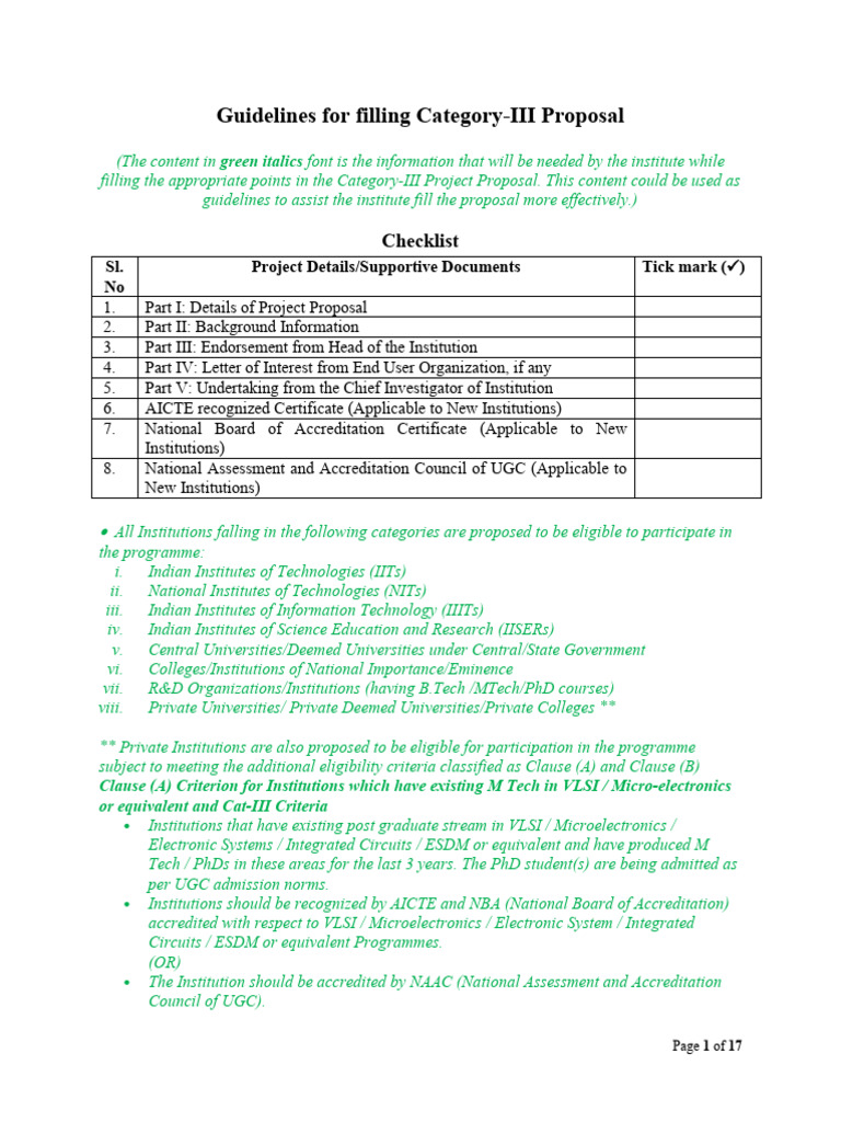Category-III Proposal Guidelines for Institutions | PDF | System On A ...