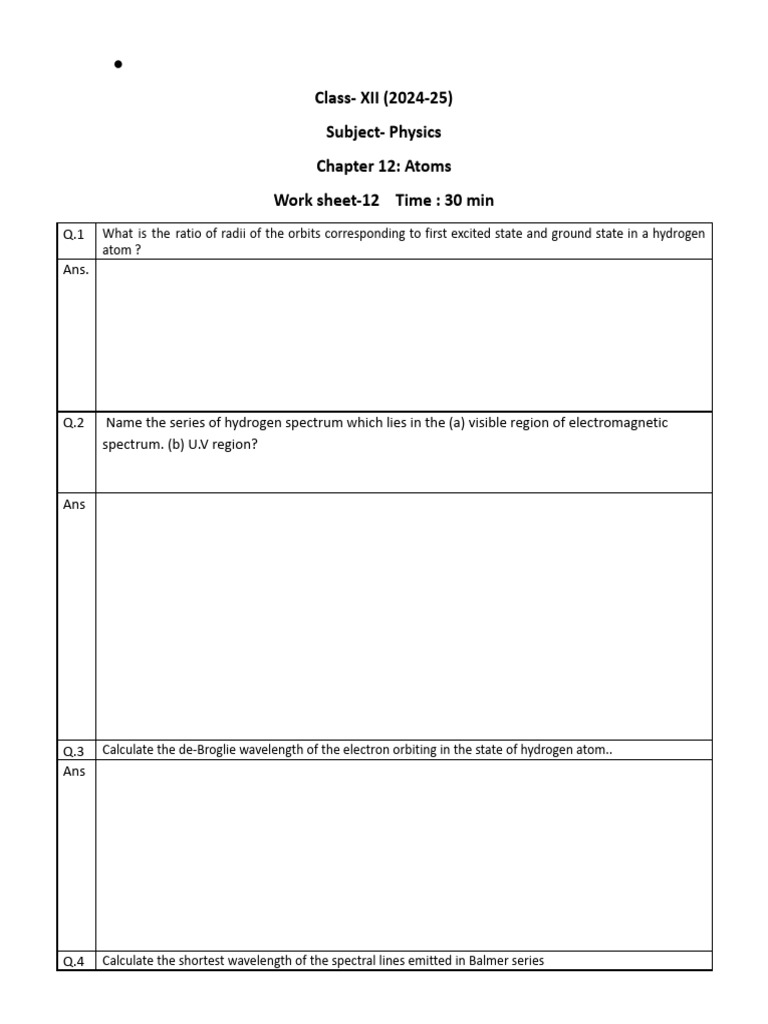 WS - CH 12 - I Physics | PDF