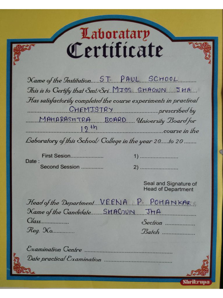 Chemistry Practical 2024-25 | PDF