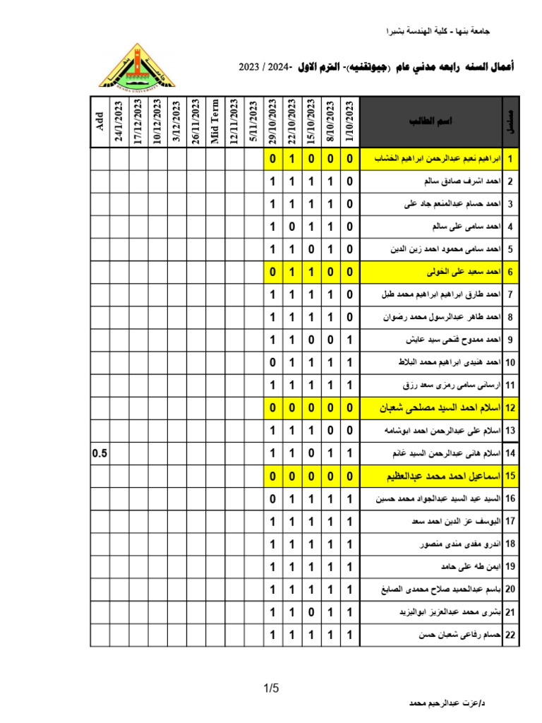 Attendance 5 | PDF