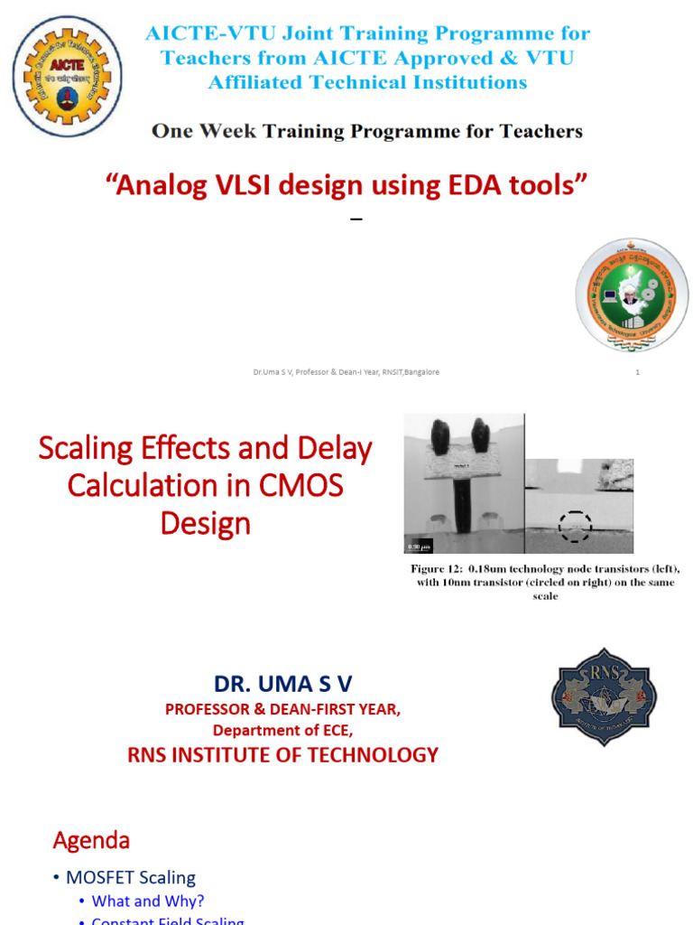 VTU VLSI FDP Talk On Scaling and Delay | PDF | Mosfet | Field Effect ...