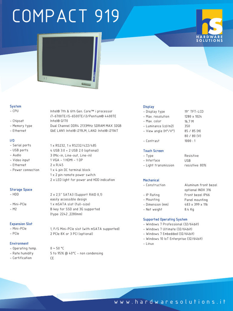 Compact 919 | PDF | Usb | Computer Architecture
