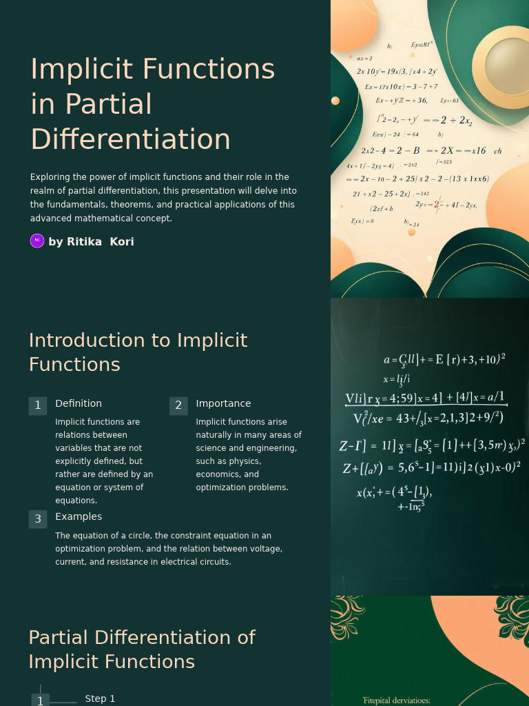 Implicit Functions in Partial Differentiation | PDF | Function (Mathematics) | Derivative