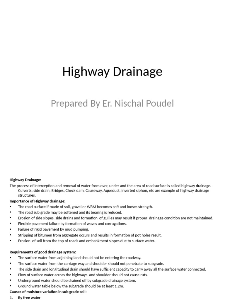 Highway Drainage Systems Explained | PDF | Road | Drainage