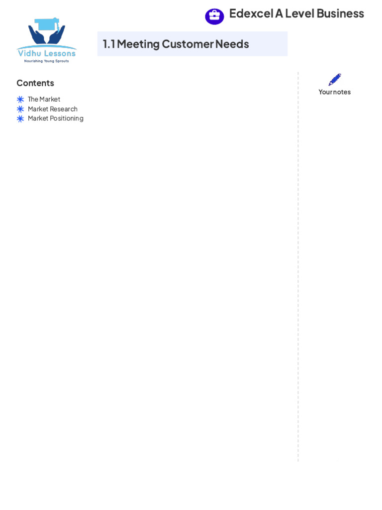 Meeting Customers Needs - Notes | PDF | Online Shopping | Marketing ...