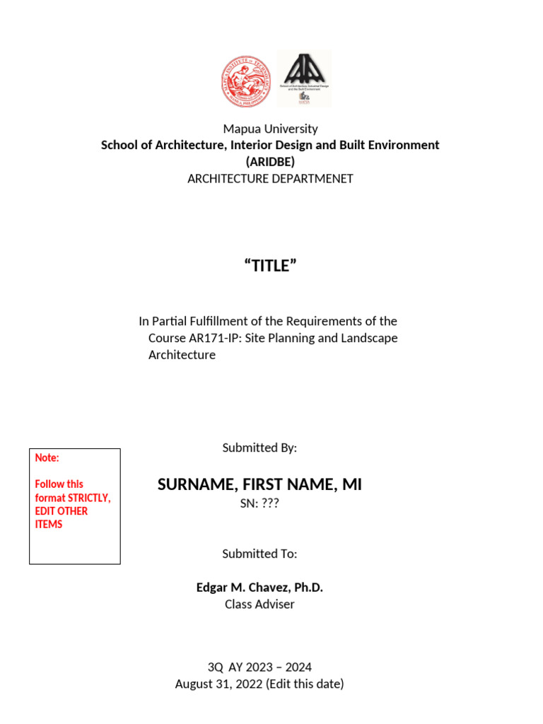 Research Cover Page and Format | PDF | Citation