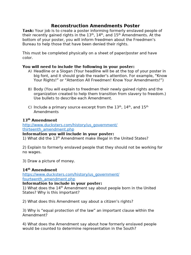 Reconstruction Amendments Project Copy | PDF | Freedman ...