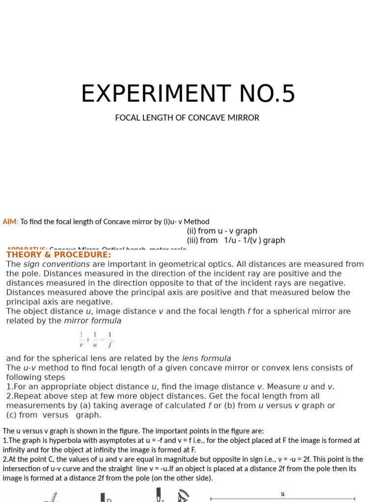 CLASS-12 Expt - No. 5 Concave Mirror | PDF
