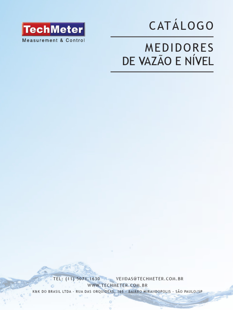 06 - Catalogo Geral Techmeter | PDF | Descarga (hidrologia)