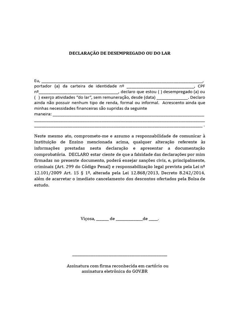 vestibular_social_declaracao_desempregado_ou_do_lar | PDF