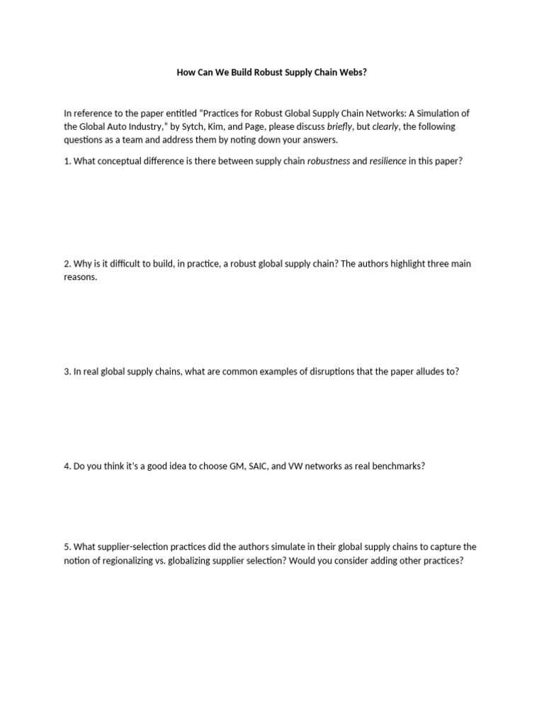 Supplier Selection Questions | PDF