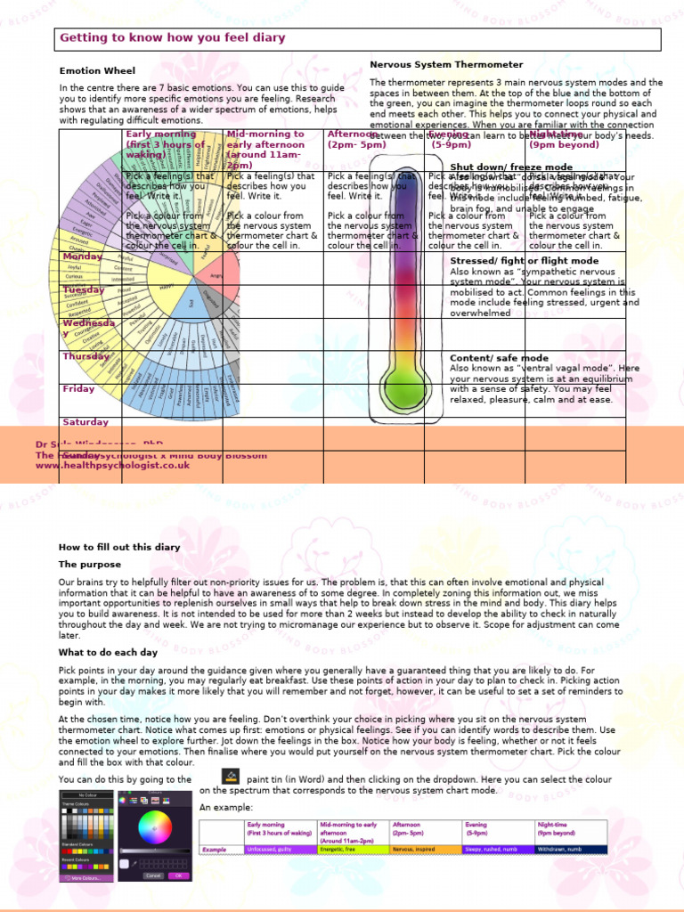 Polyvagal Activity Diary | PDF | Emotions | Cognition