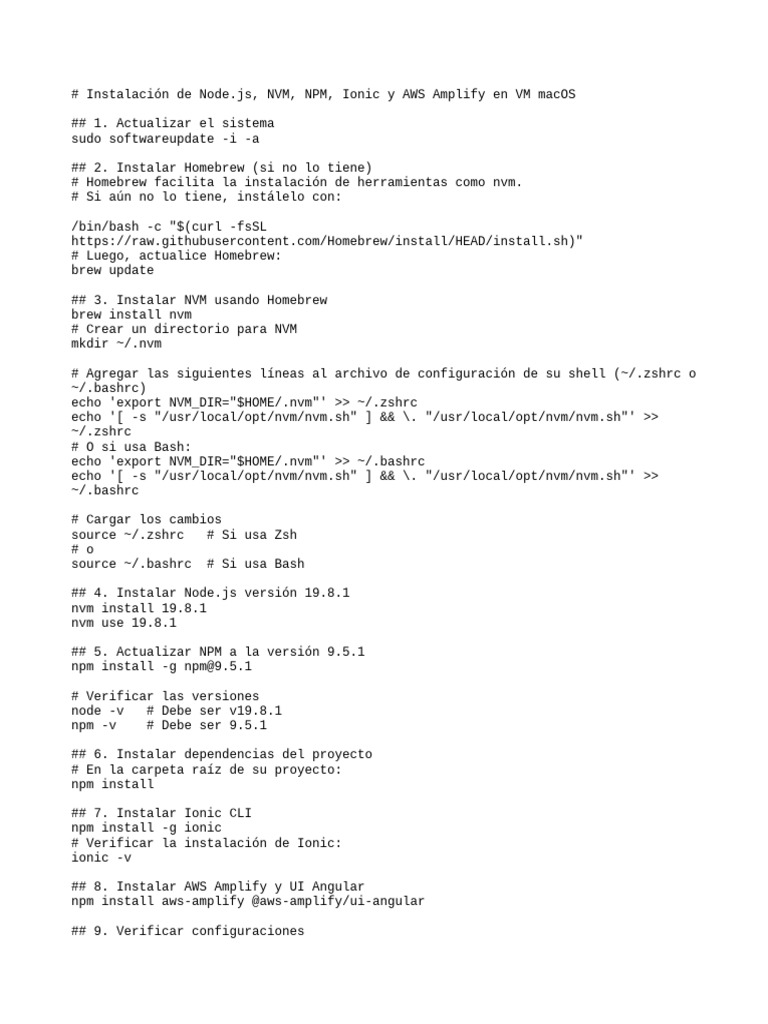 Guía de Instalación de Node.js en macOS | PDF