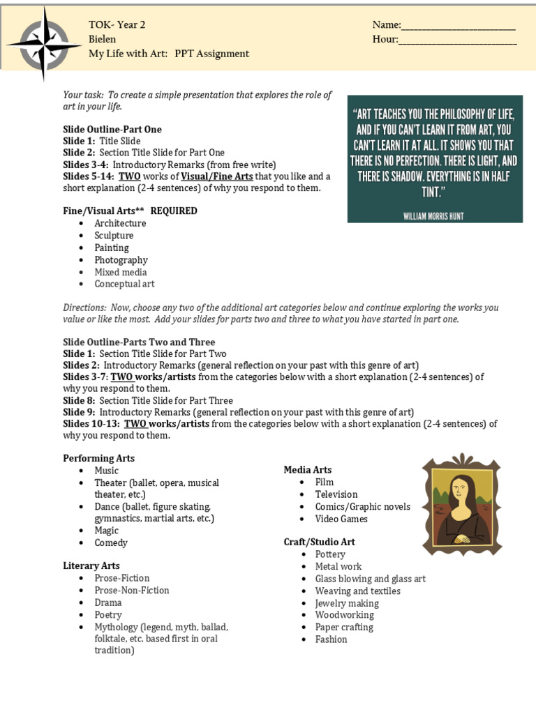My Life With Art Directions | PDF | The Arts | Liberal Arts Education
