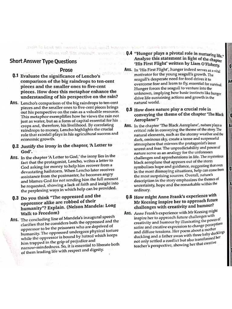 50 Imp. Questions Class 10 | PDF