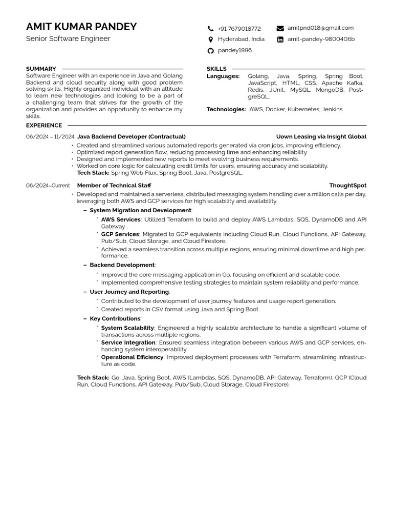 Amit_Pandey_Resume | PDF | Cloud Computing | Amazon Web Services