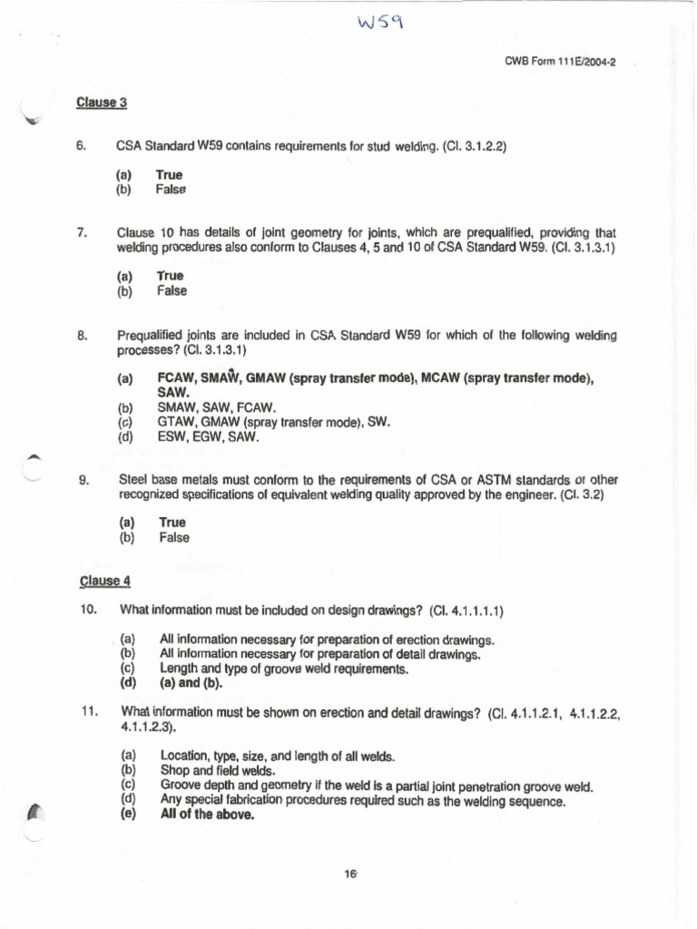 Csa W59 Questions Pdf