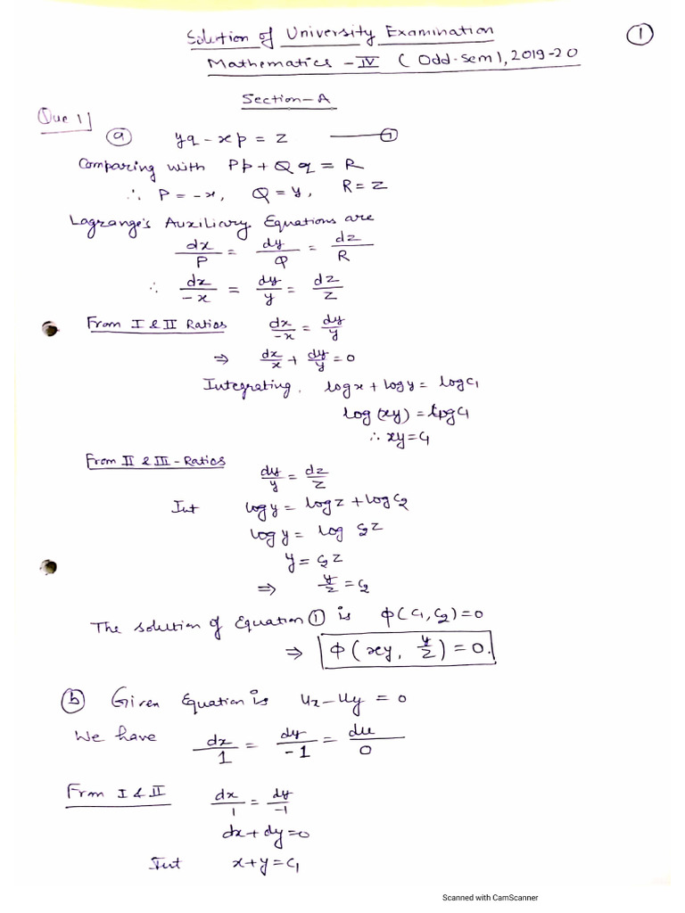 Univ - Question Paper Sol - 2019-20 (Odd Sem) | PDF