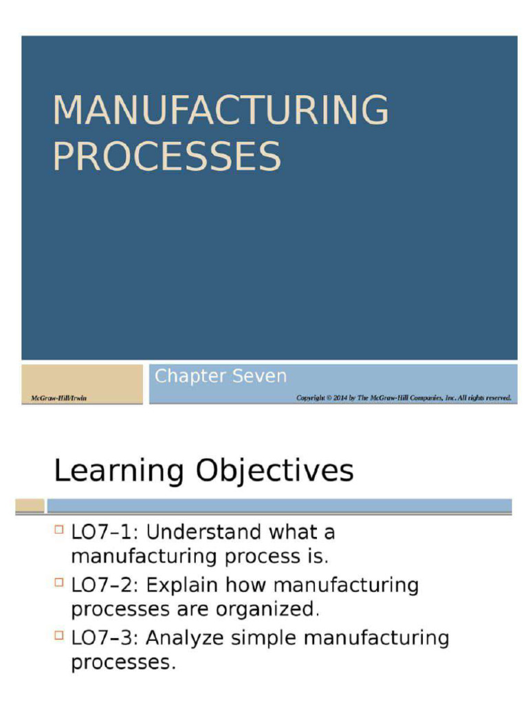 Done Eng Chapter 7 Manufacturing Process 1 | PDF