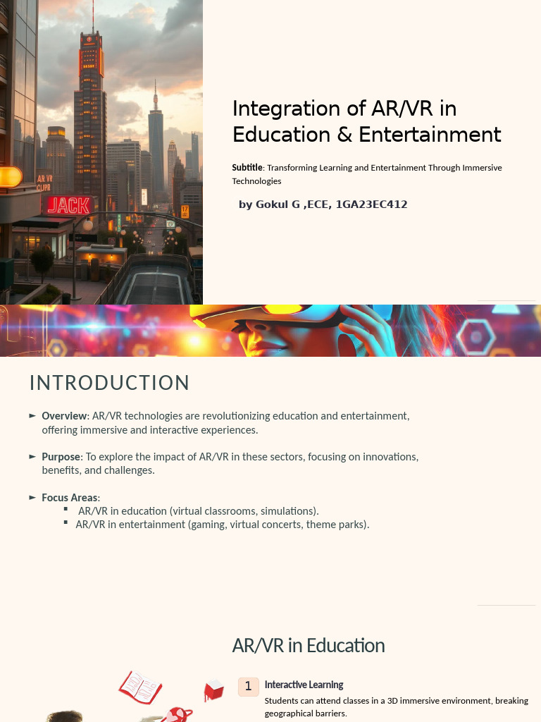 Integration of ARVR in Education and Entertainment - GOKUL | PDF | Virtual Reality | Augmented ...