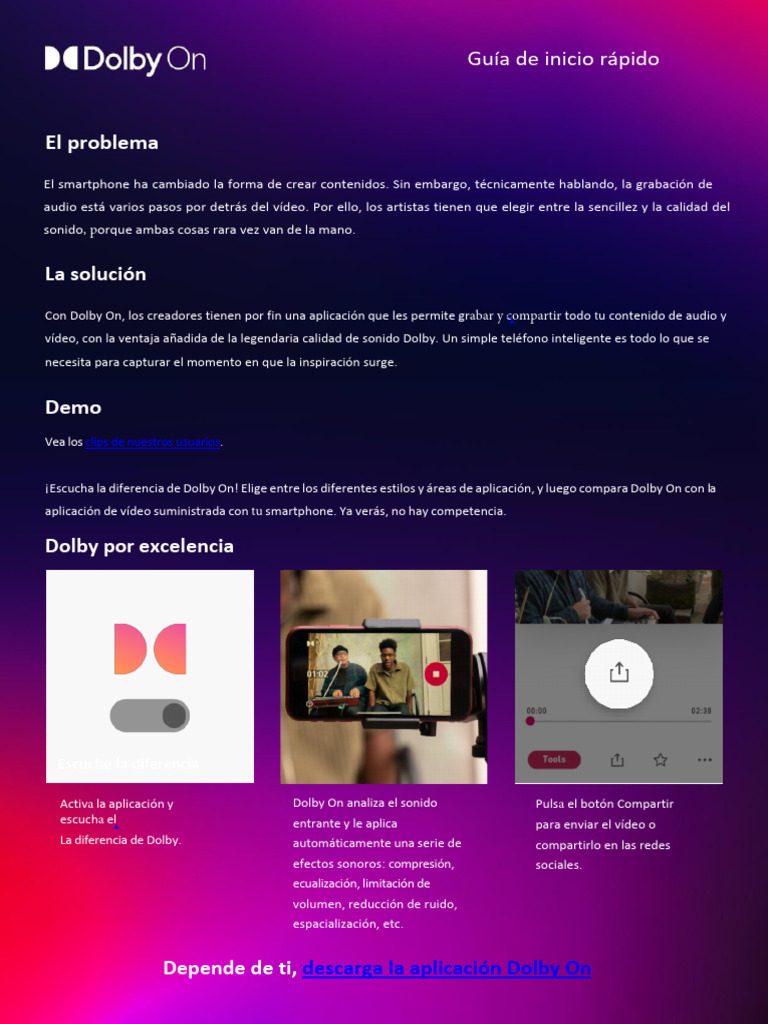 Dolby On Start Guide - Francais Final 1 Es | PDF | Streaming Media | Ios