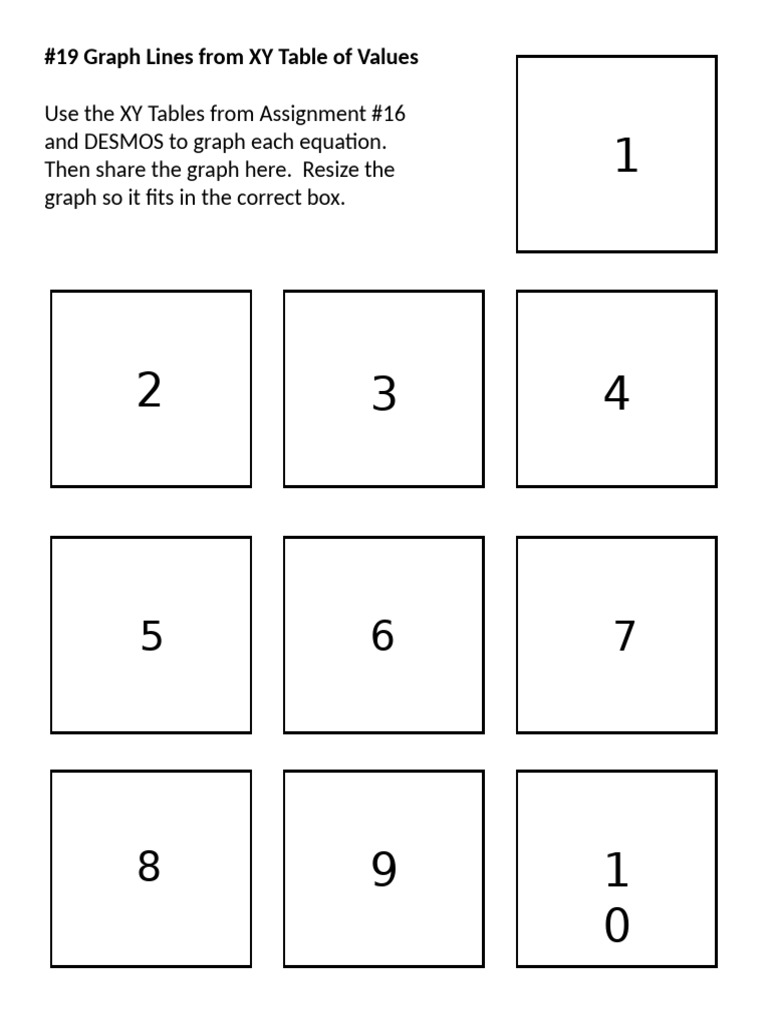 Graph Lines From XY Table of Values Background | PDF