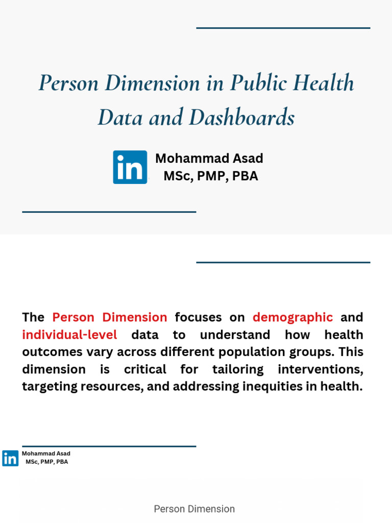 Person Dimension in Public Health | PDF