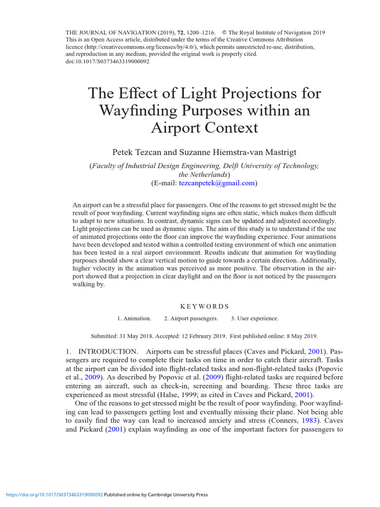 The Effect of Light Projections For Wayfinding Purposes Within An Airport Context | PDF | Spss