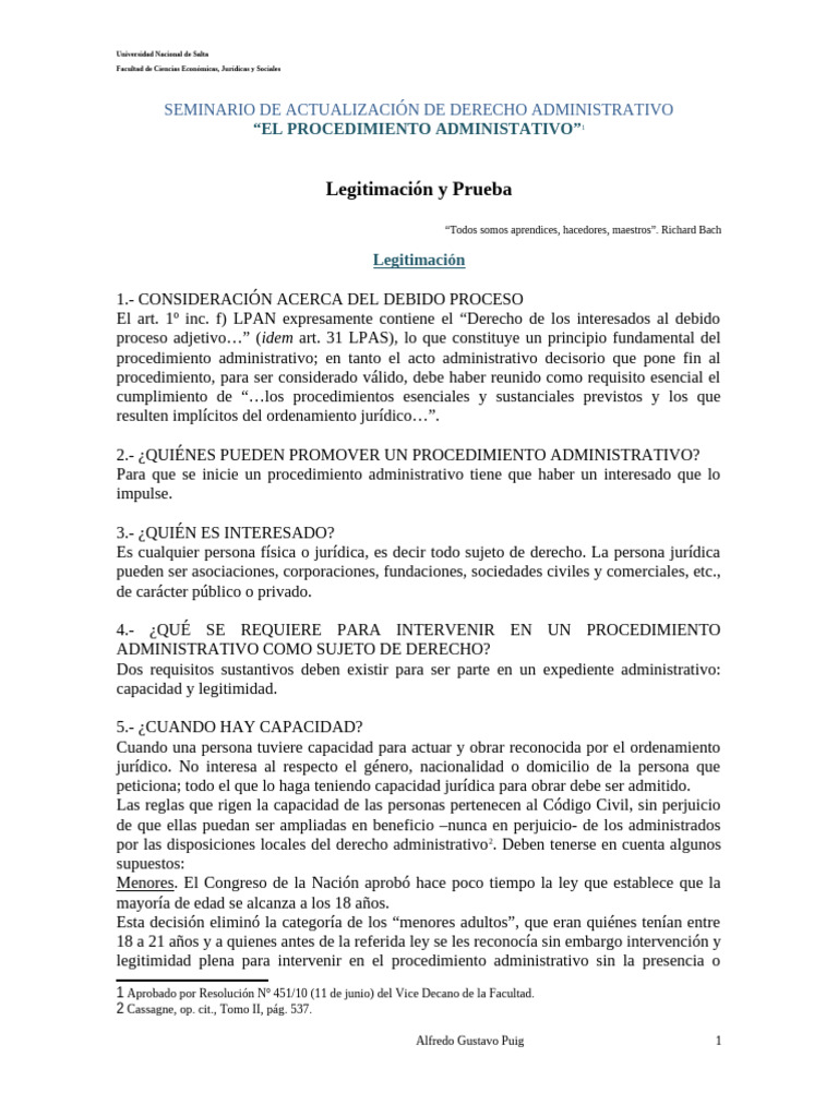 Procedimiento Administrativo | PDF | Ley procesal | Caso de ley