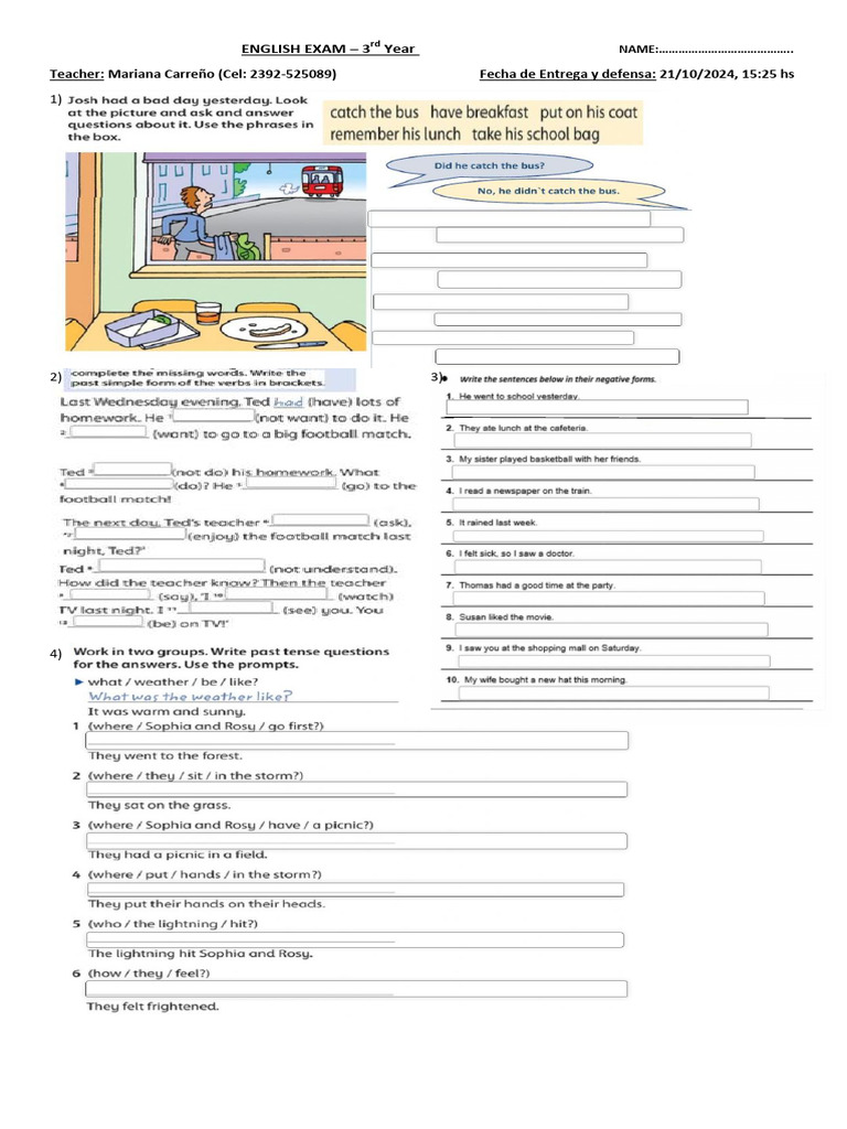 Final Test 3rd Year - Sec N°2 - 2024 | PDF